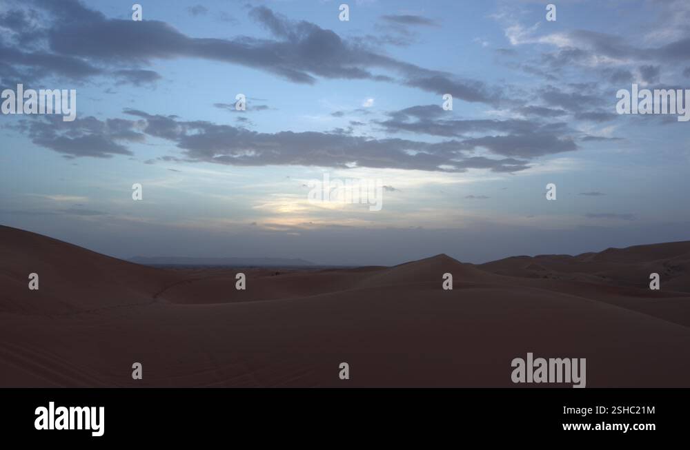 A beautiful blue sky in the morning from the Sahara desert, Morocco ...