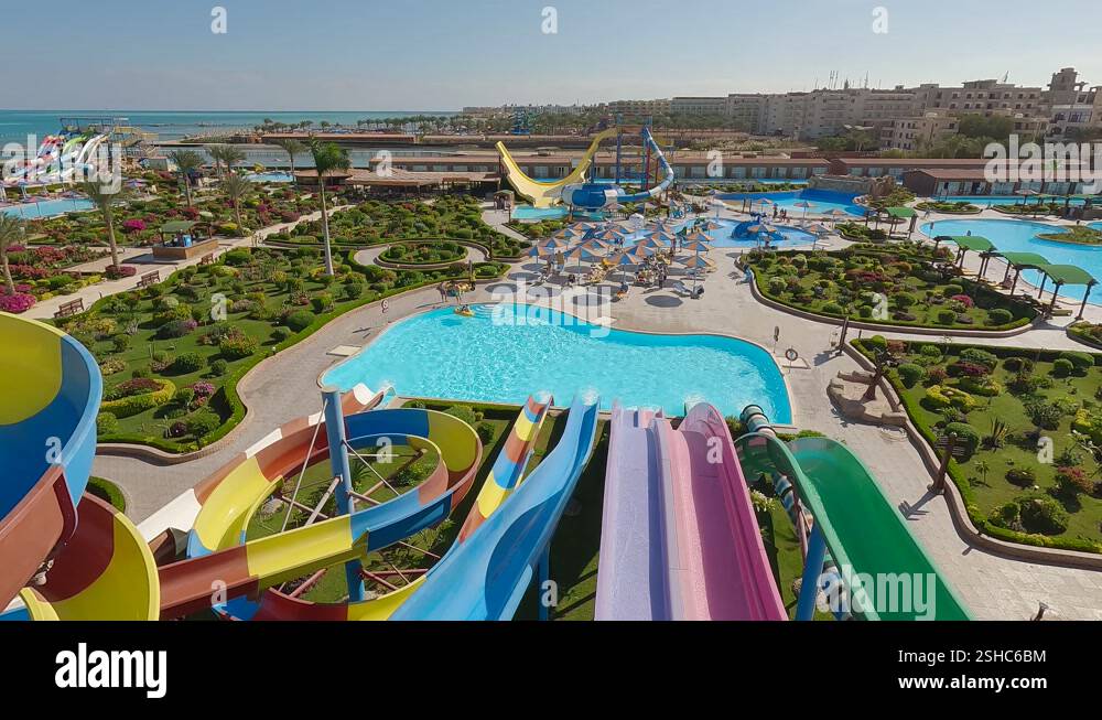 Panorama of the Aquapark Sliders, Aqua Park, Water Park Aquapark ...