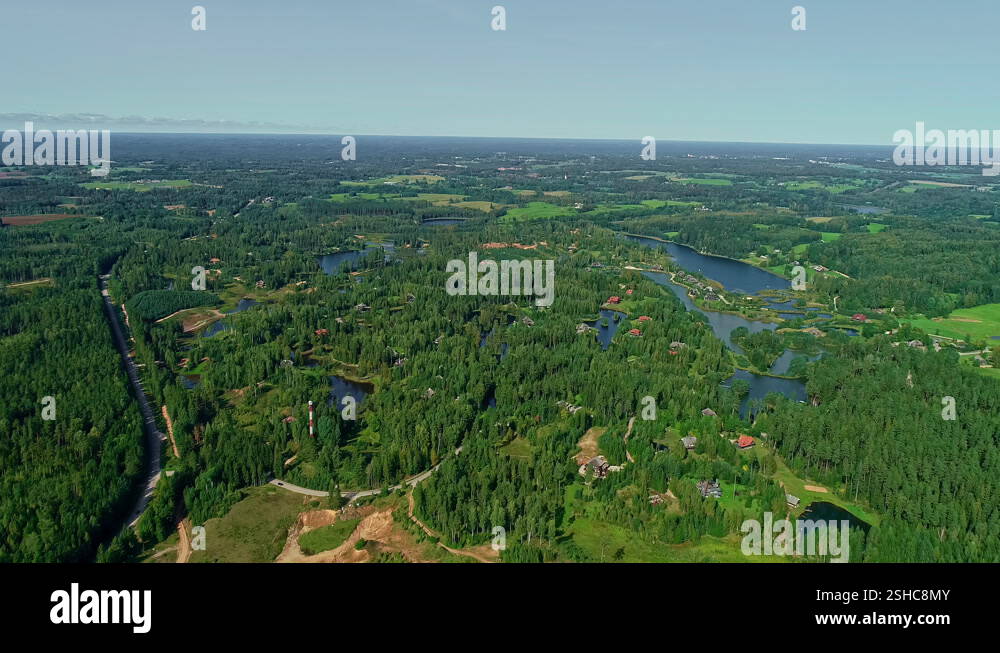 Waterfront homes by lakes in a picturesque forest - high altitude ...