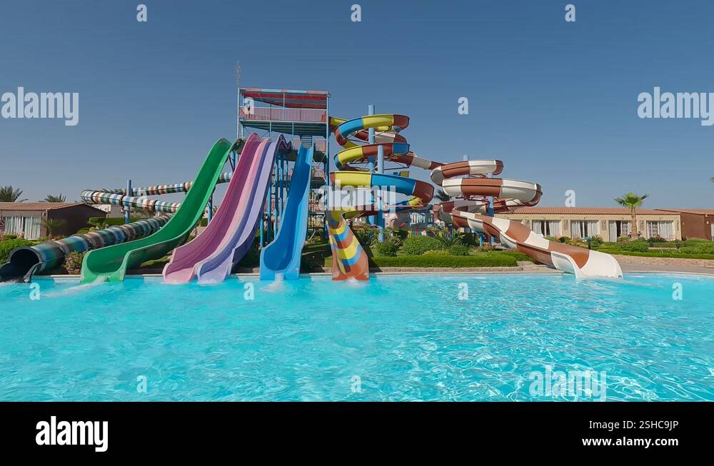 Panorama of the Aquapark Sliders, Aqua Park, Water Park Aquapark ...