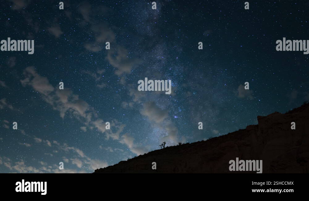 Milky Way Galaxy 35mm South Sky Above Joshua Tree Stock Video Footage ...