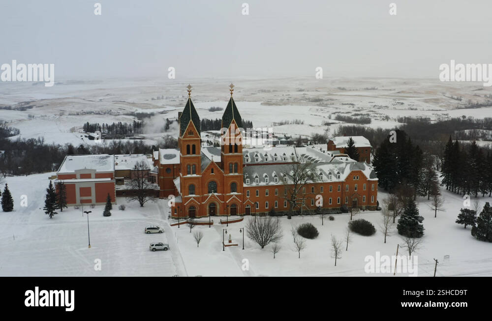 Assumption Abbey During Winter, Richardton, North Dakota, Rising Pull ...