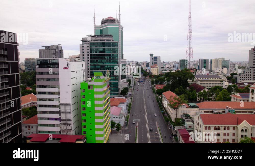 Aircraft rising high above Ho Chi Minh City, Vietnam Stock Video ...
