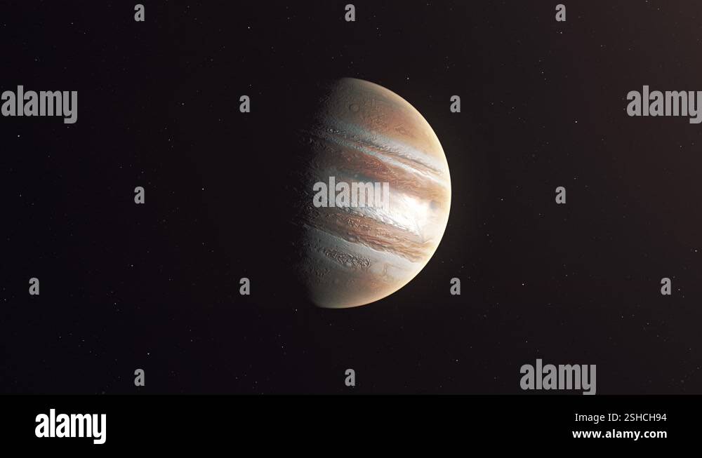 Planet Jupiter Spinning In Starry Space - animation Stock Video Footage ...