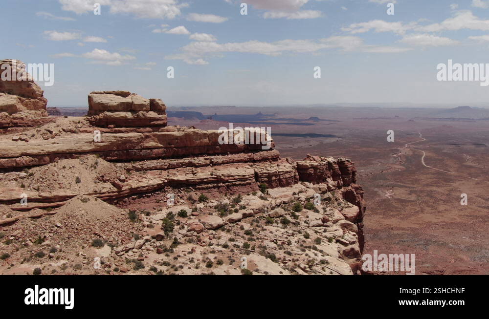 Valley of the Gods from Moki Dugway Aerial Shot Rotate R Southwest ...