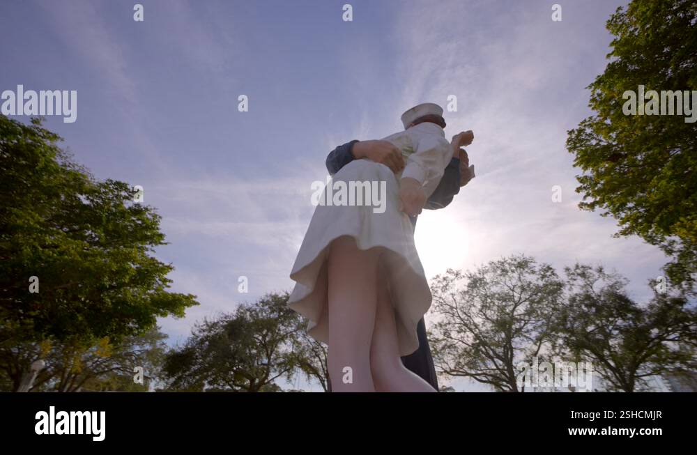 Unconditional Surrender sculpture a statue in Sarasota Florida 4k Stock ...