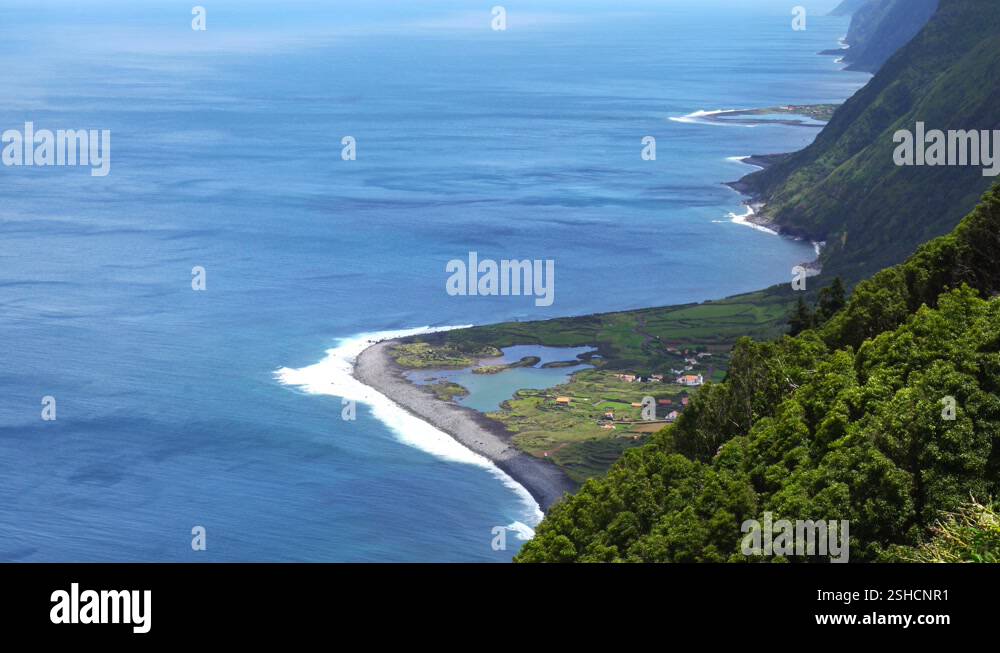 Sao Jorge Island Cliff and Atlantic Ocean, Beautiful Landmarks in the ...