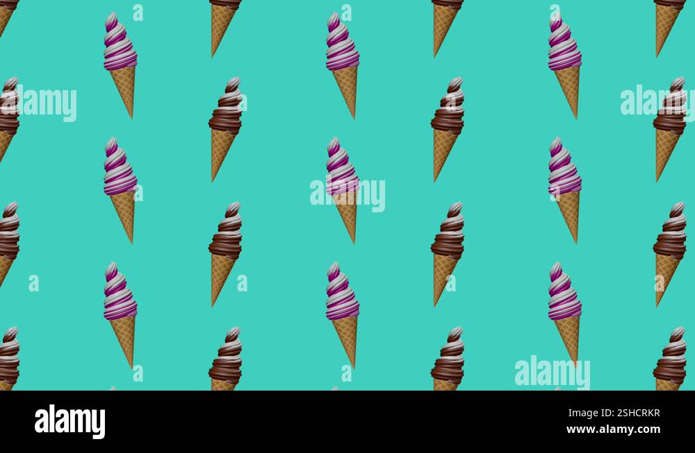 Looped repeating animated background with Luma Matte ice cream ...
