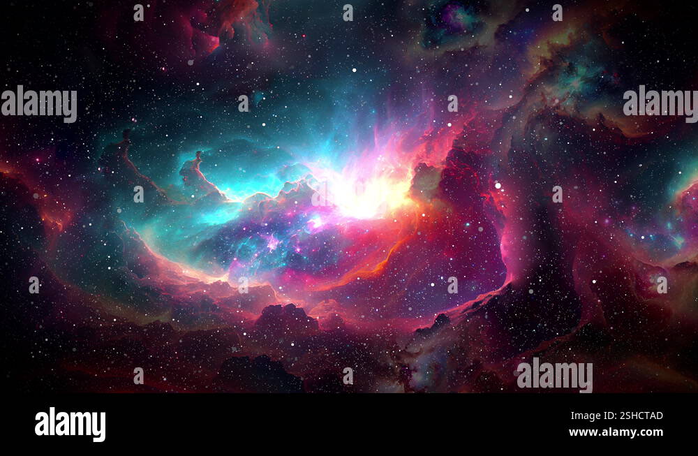 Space Nebula Colorful video moving stars space rotation nebula ...