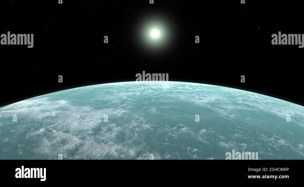 Surface of exoplanet Kepler 22b moving in the outer space Stock Video ...