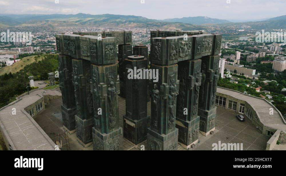 Chronicle of Georgia massive stone pillar monument complex in Tbilisi ...