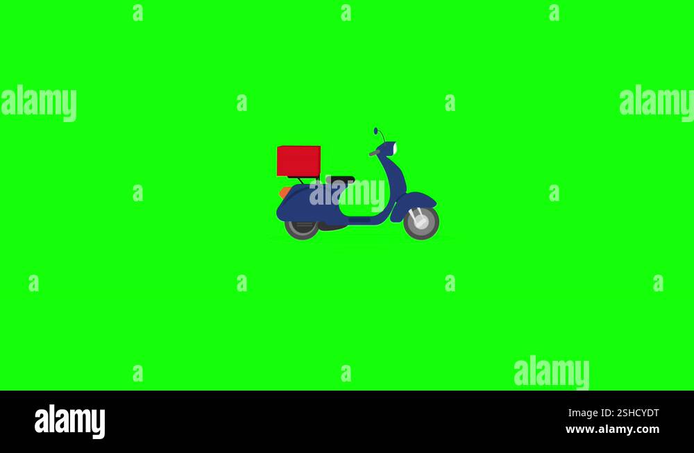 Scooter moving 2d animation on green screen Stock Video Footage - Alamy