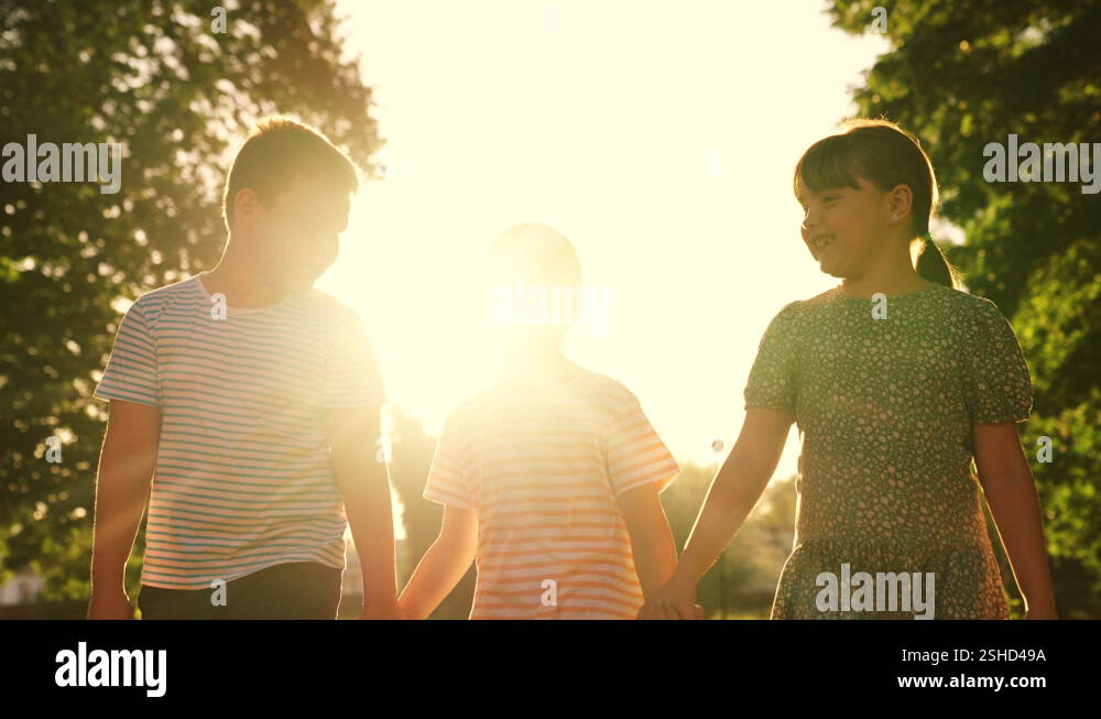 Childrens teamwork, group of children playing in park. Child, Boy, Girl ...