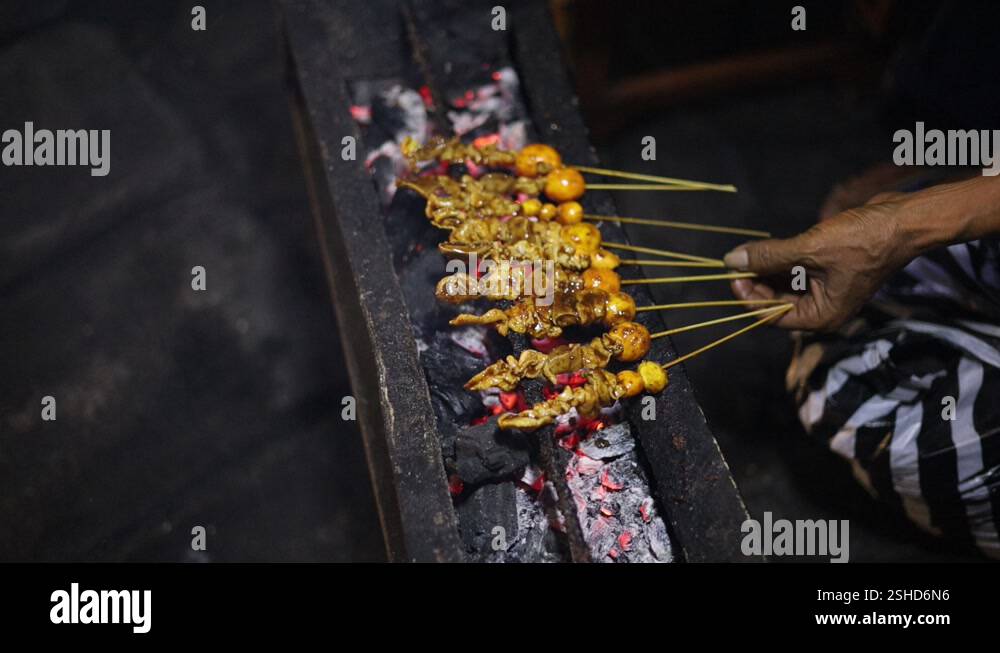 Satay uritan or forerunner of chicken eggs or young eggs. One of ...