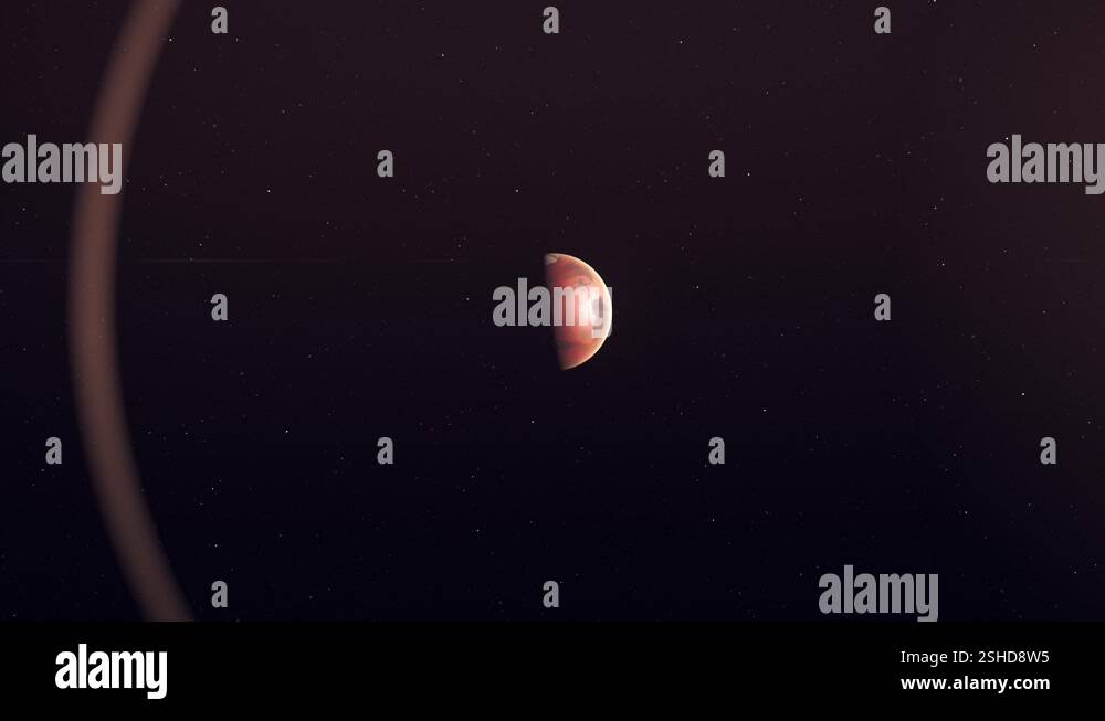 Mars Half Face Lit With Stars Background - animation Stock Video ...