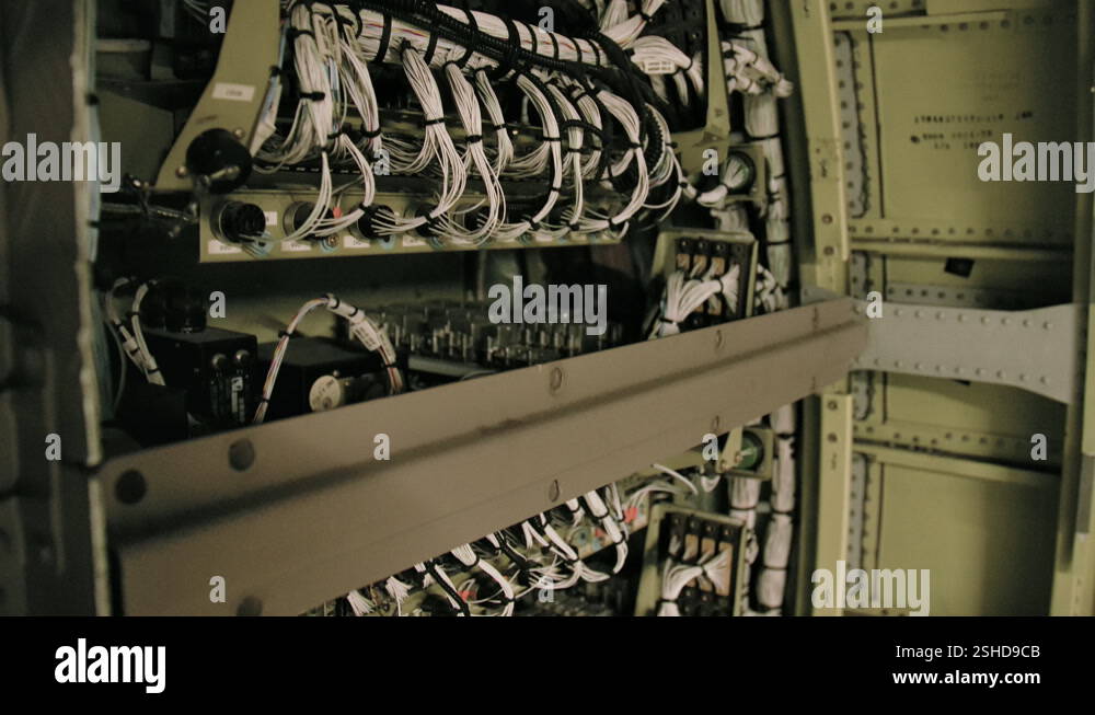 Power and wiring inside an airplane cockpit Stock Video Footage - Alamy
