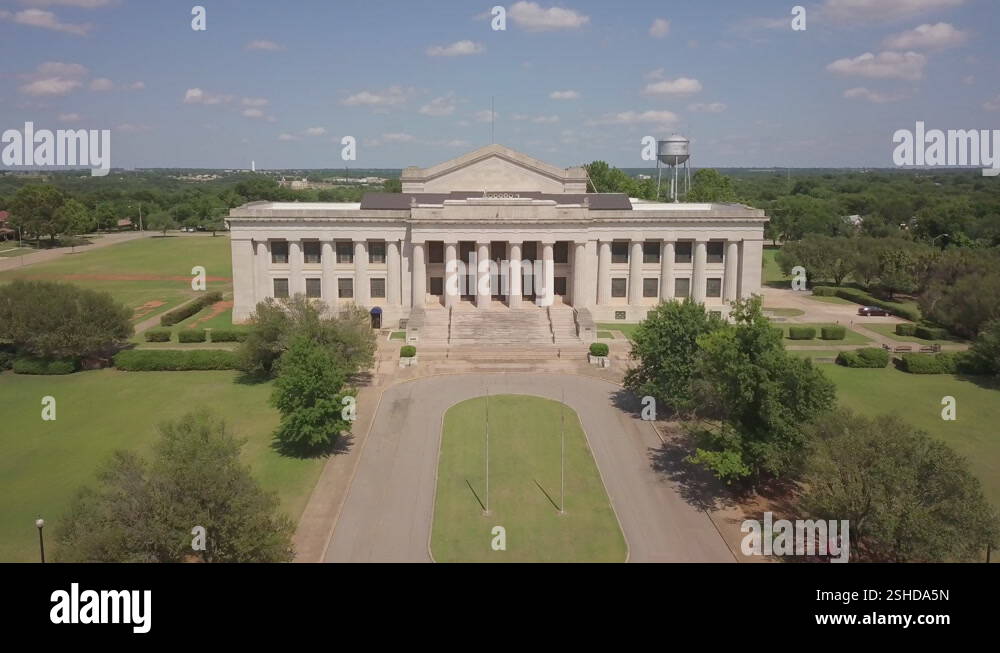 Aerial of white house with drone moving backward. The Ceremonial Palace ...