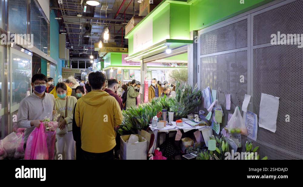 Taipei, Taiwan 21 January 2023: Taipei flower market in Neihu district ...