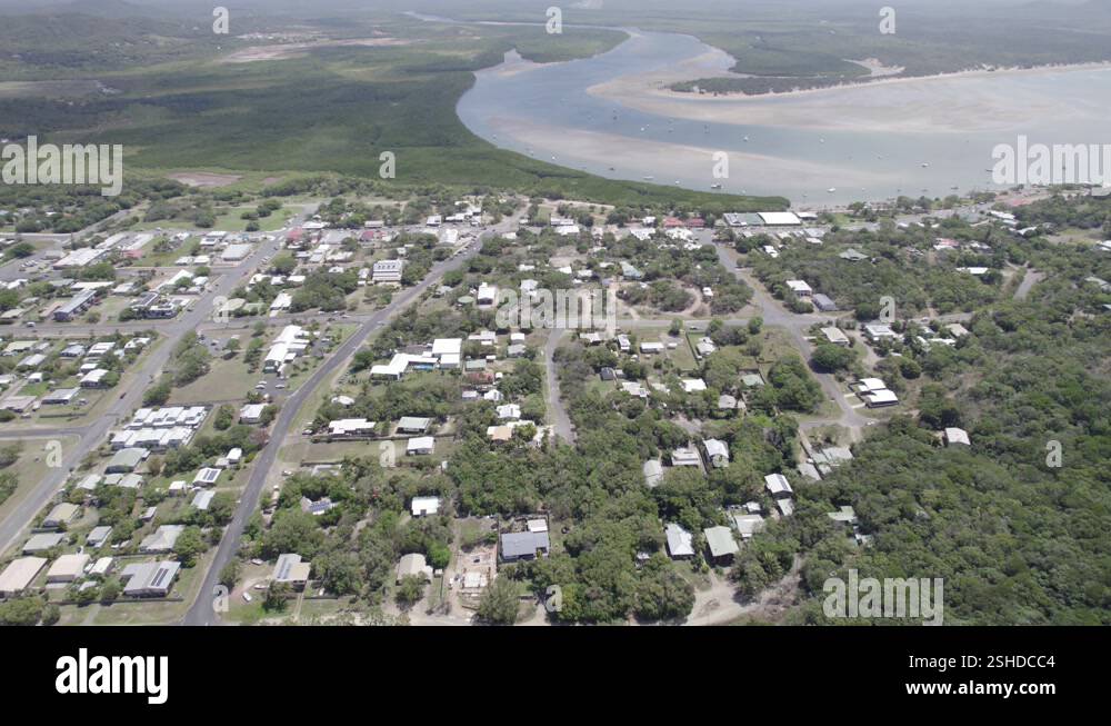Aerial View Of Cooktown Locality And Endeavour River At Daylight In ...