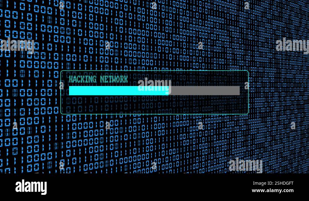 Network Hacking Abstract Blue Binary Code Abstract Background Concept ...