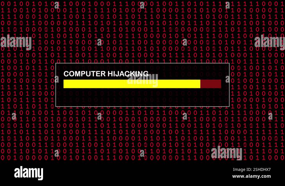 Cyber Attack Red Binary Code Hacking System Abstract Background Concept ...
