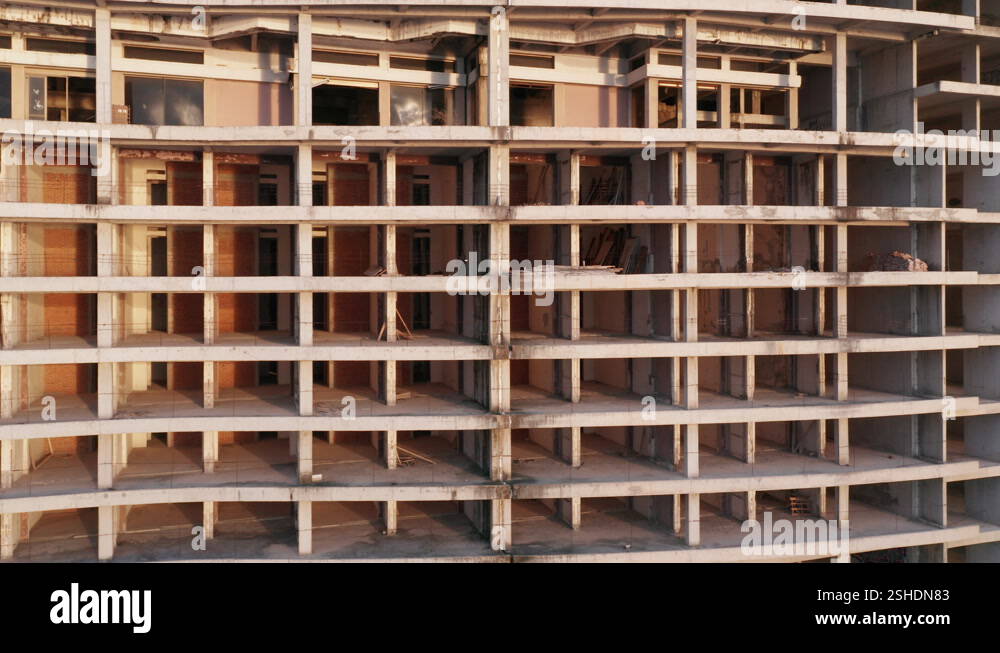 Building under construction - reinforced concrete high-rise multistory ...
