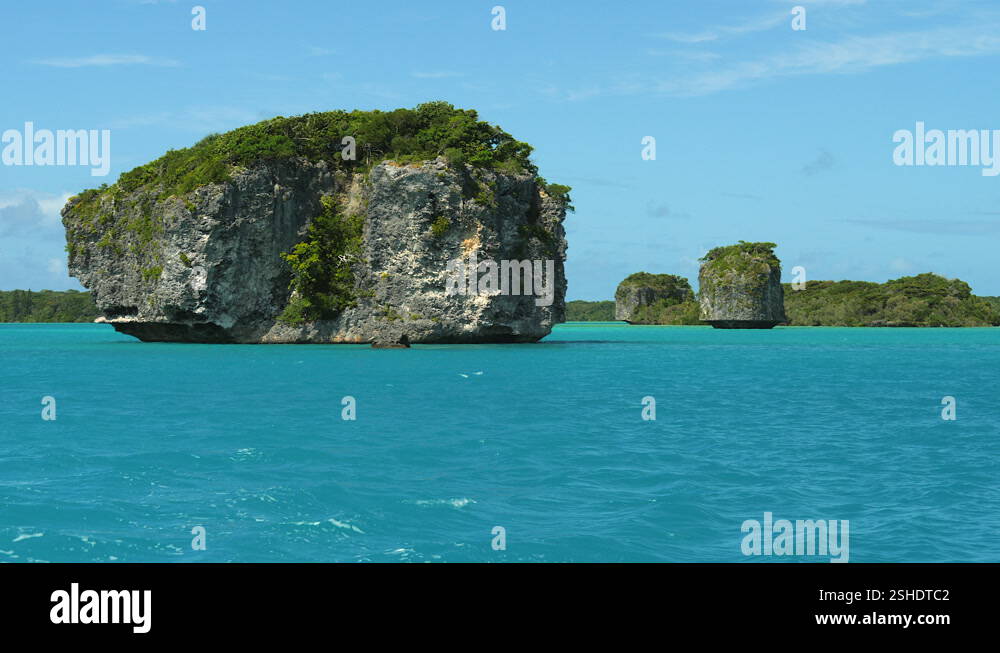 View of famous floating rocks while on canoe tour in Upi Bay, Isle of ...