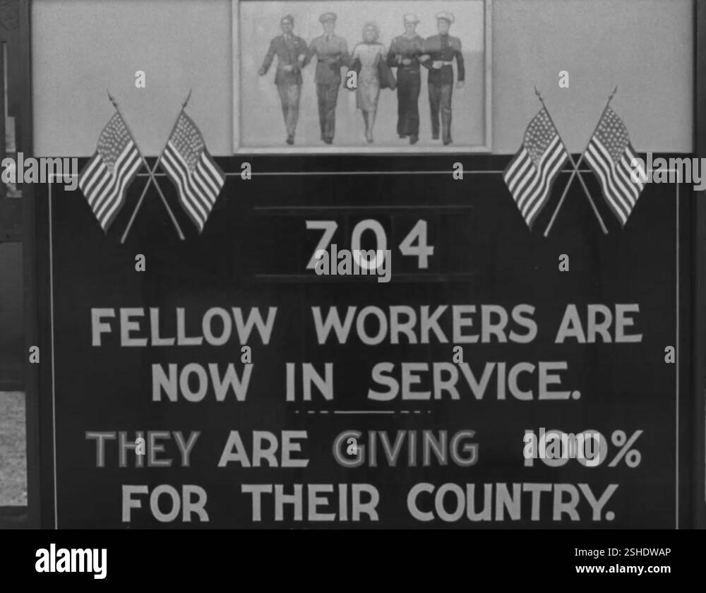 1940s: Patriotic WWII sign Stock Video Footage - Alamy