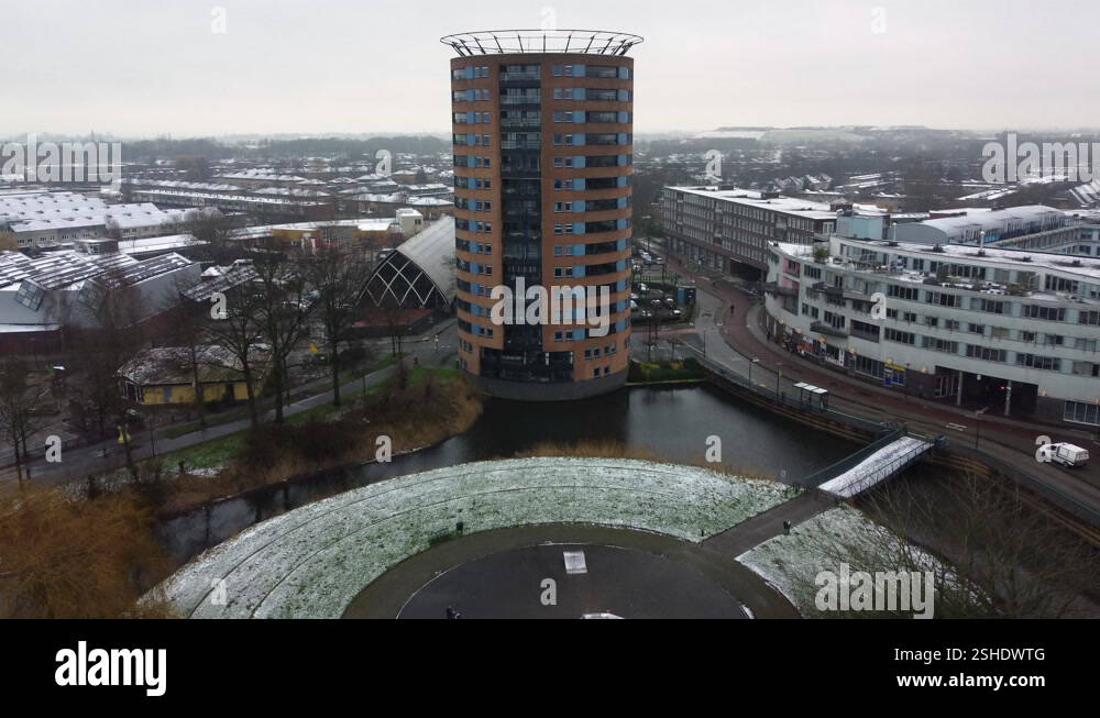 Amersfoort Nieuwland at winter season with snow, Located at the center ...
