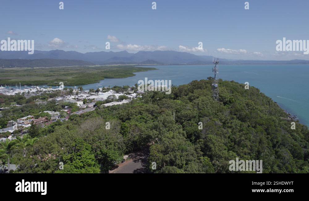 Telecommunication Tower With Vegetation On The Port Douglas Coast In ...