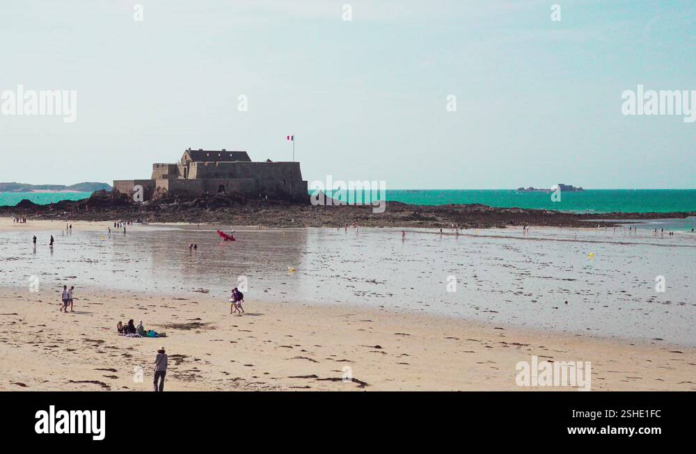 Fort National on a tidal island a few hundred metres off the walled ...