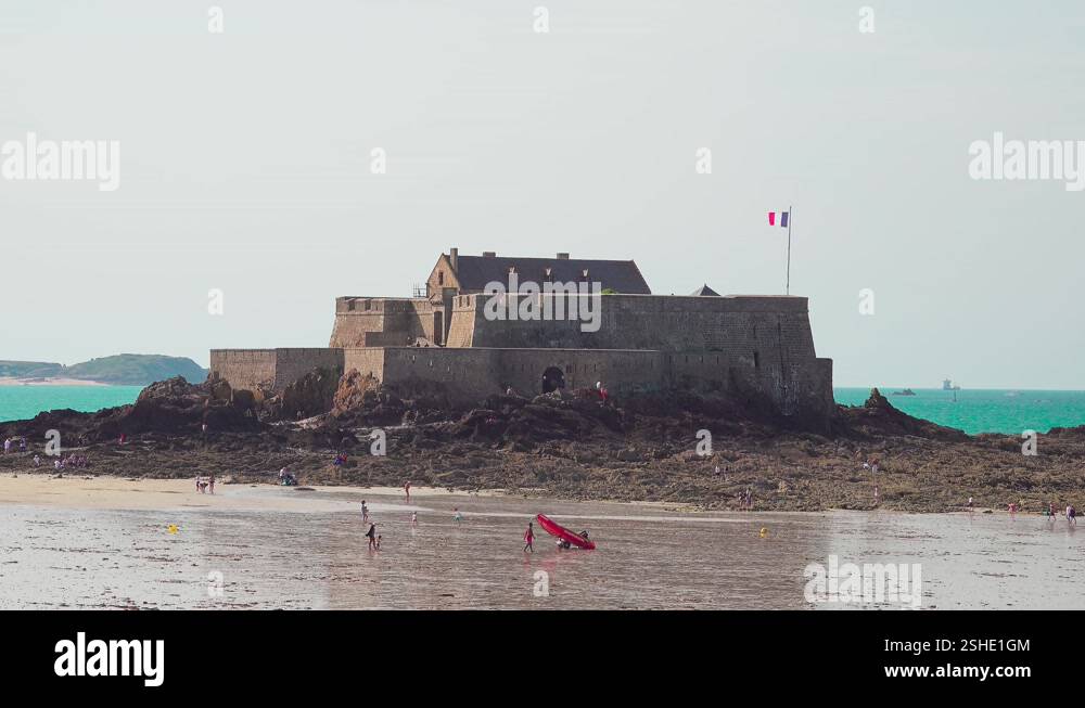 Fort National on a tidal island a few hundred metres off the walled ...