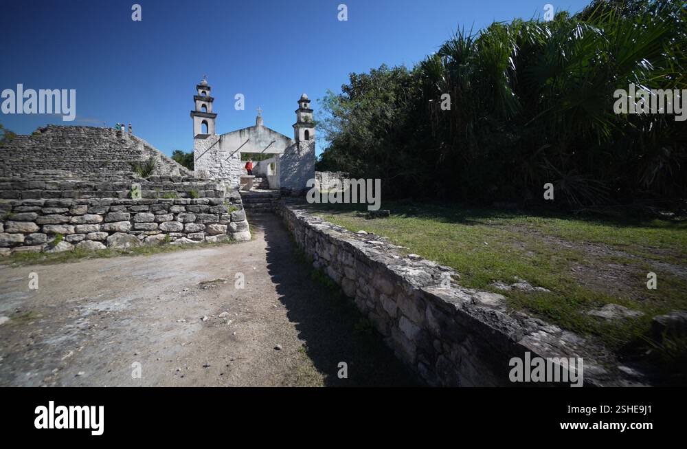 Camera pushing in through the catholic church area where sacrifices ...