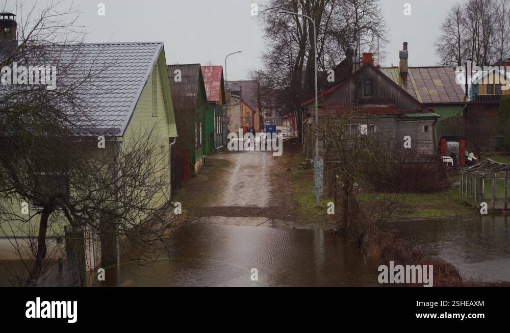 The Latvian city of Jekabpils. The devastating floods that started in ...