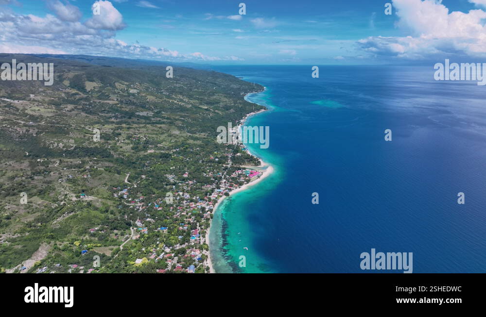 Panorama Of The Colorful Island Of Cebu From Above Stock Video Footage ...