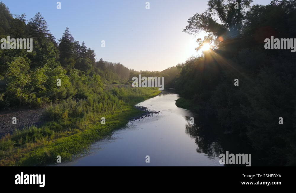 The Russian River recreation area near Healdsburg, California on a ...
