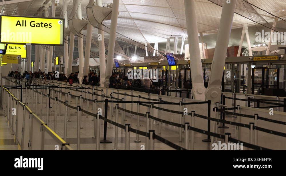 New York JFK International airport night immigration line 4K Stock ...