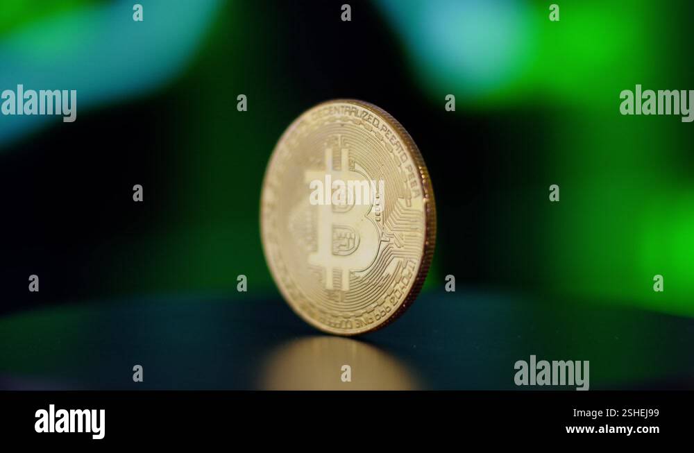 Bitcoin spinning around while price chart is rising in the background ...