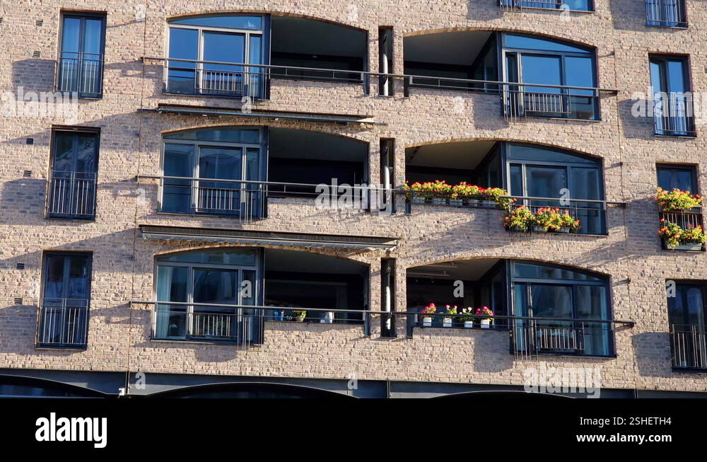 Apartment building with stone cladding used as decorative facade ...