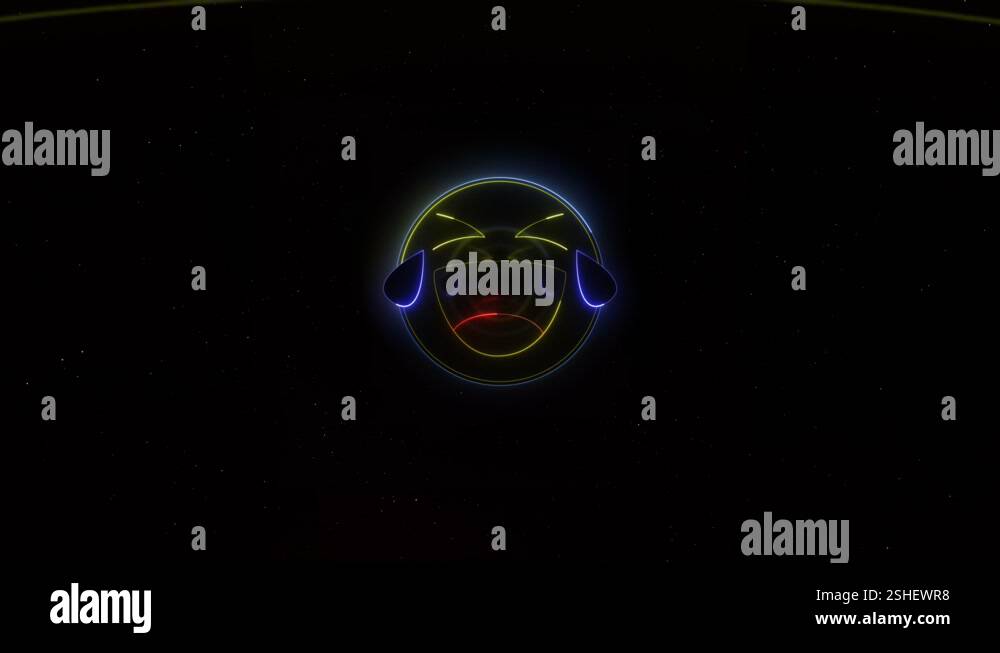 Laughing LOL Emoji Neon Background, Animation, Loop, Social Media ...
