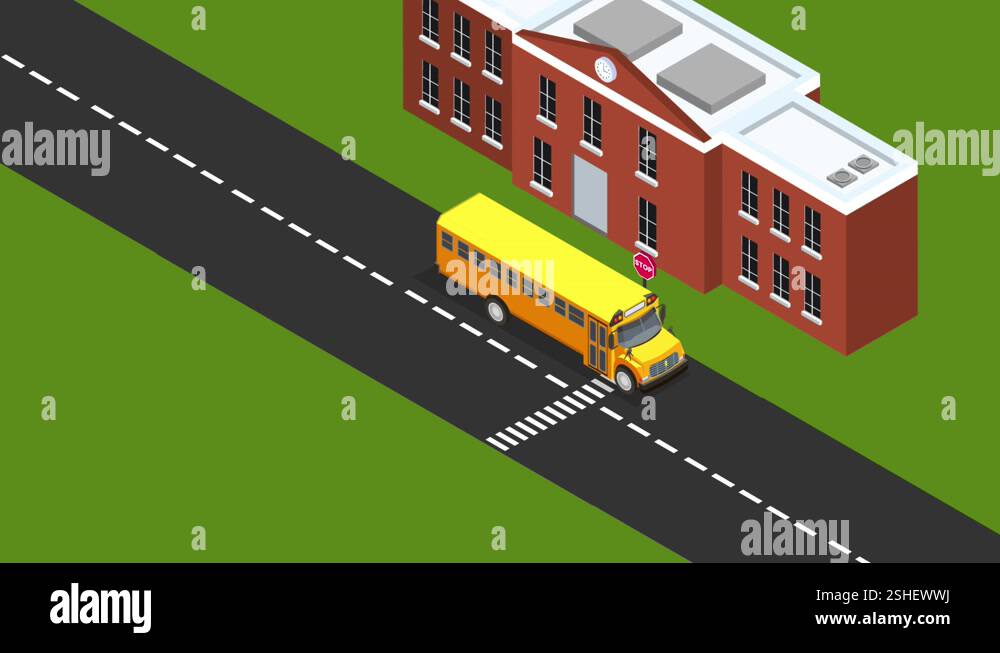 School bus stop sign illustration Stock Videos & Footage - HD and 4K ...