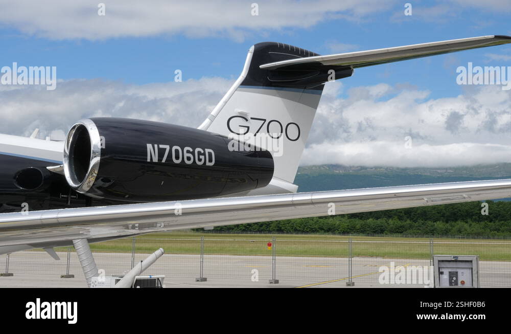 Nacelle And Empennage Of Gulfstream G700 In Static Display During EBACE ...