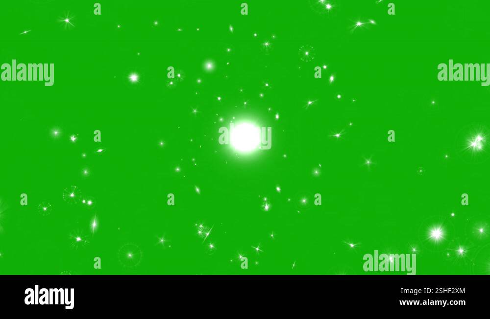 Glowing star and glitter sparkles green screen motion graphics Stock ...
