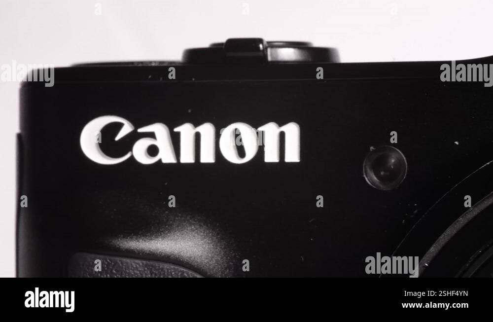 A close up to a Canon camera logo Stock Video Footage - Alamy