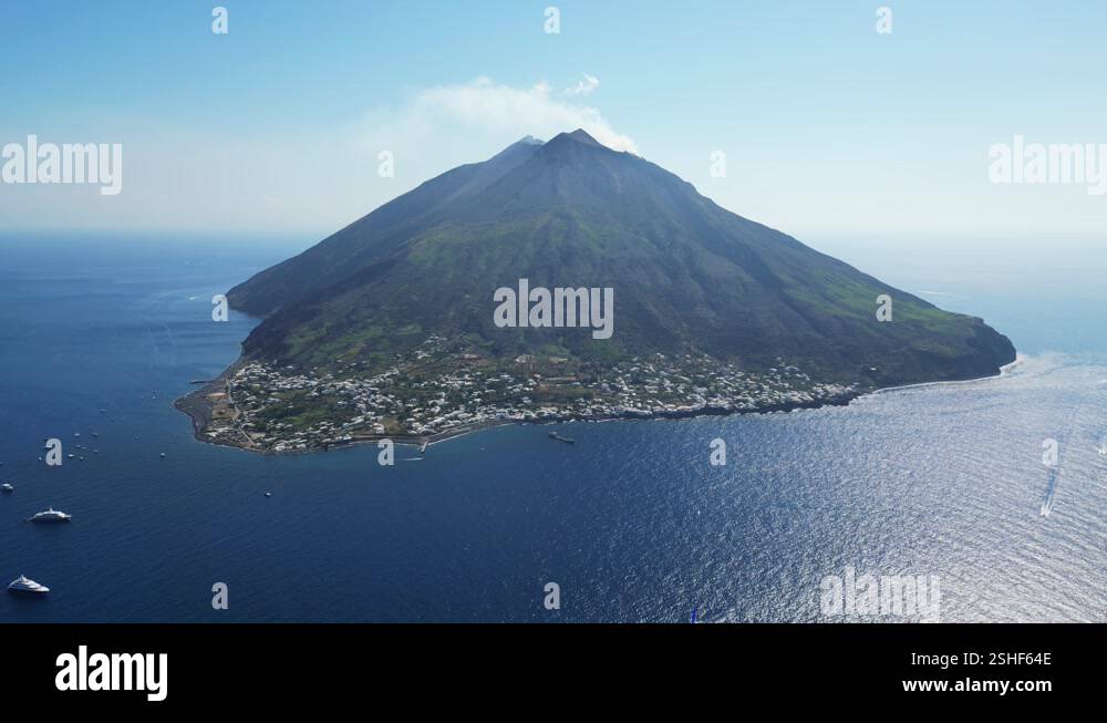 Stromboli Volcano Island Active Smokes at Aeolian Islands, Italy ...