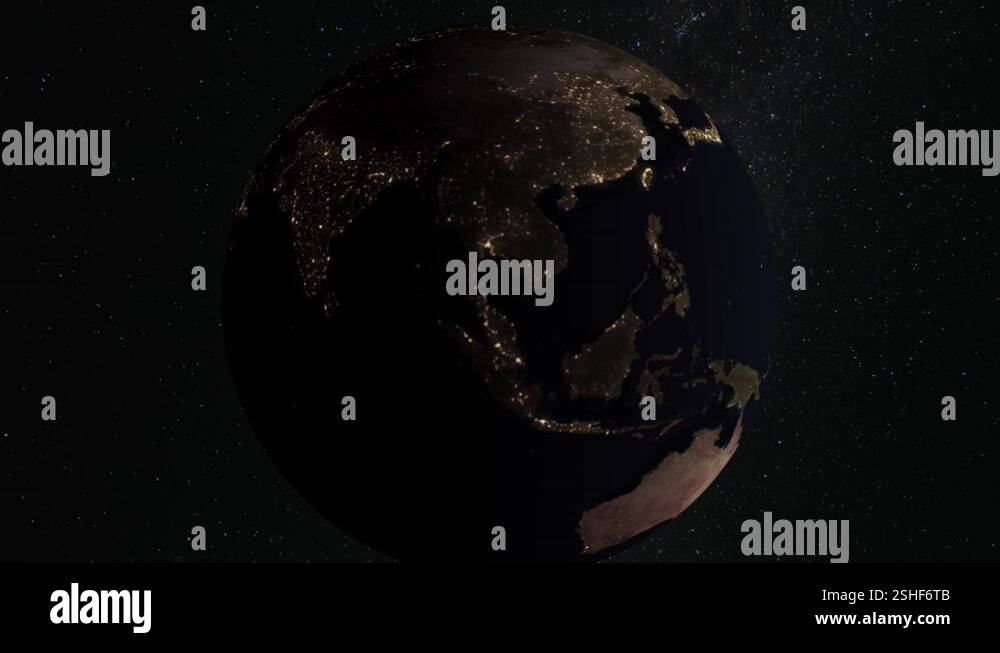 Planet Earth World Globe Space Milky Way Rotating Stars Universe ...
