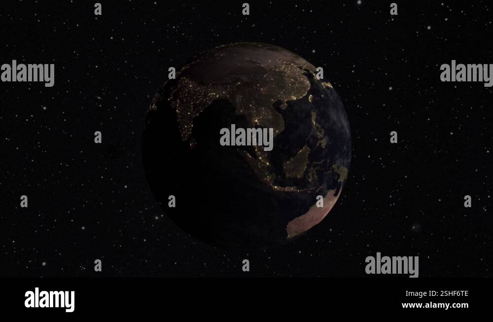 Planet Earth World Globe Space Milky Way Rotating Stars Universe ...