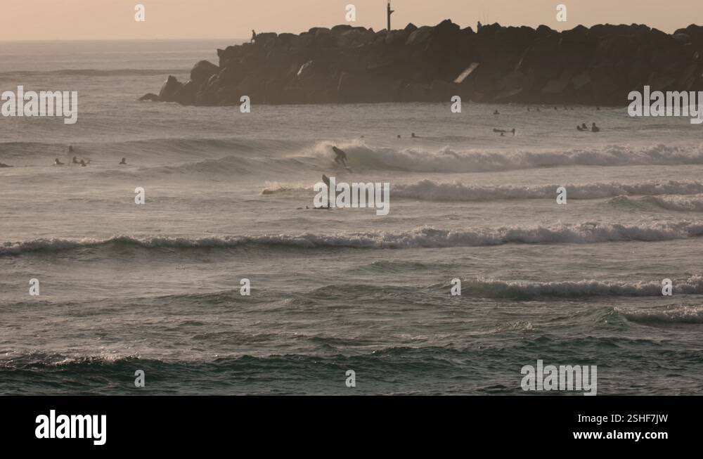 Morning surf at Duranbah Beach on the Southern Gold Coast, Australia ...