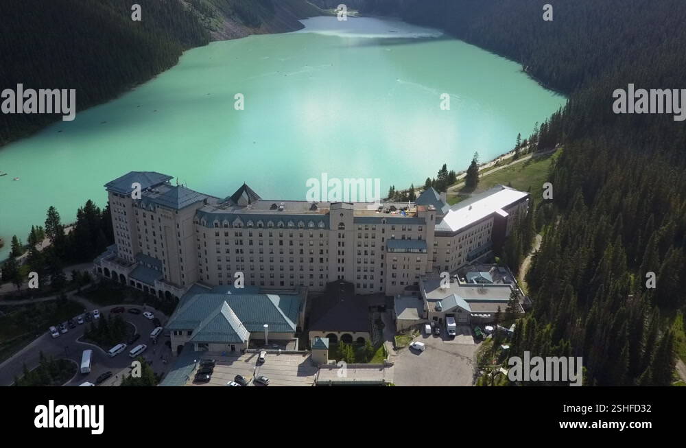 Chateau Lake Louise Luxury Hotel In Banff National Park Canada Stock