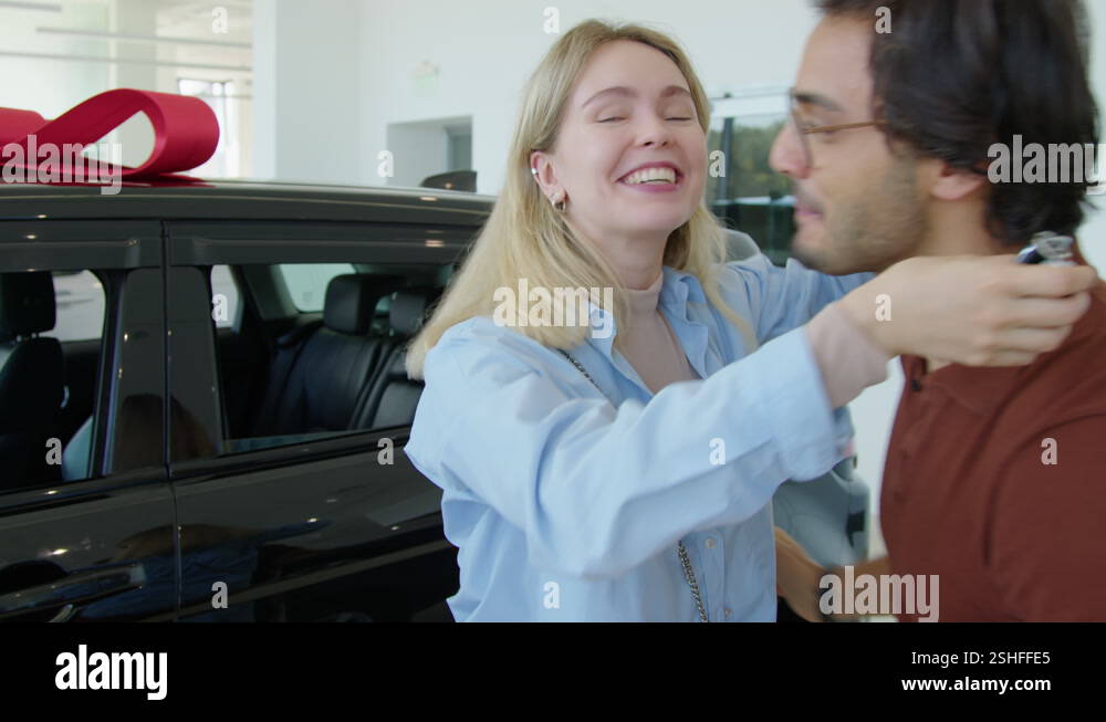 Man Gifting New Car To His Wife Stock Video Footage - Alamy